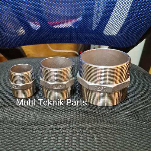 Jual Double nepel stainless 304 / Sock drat luar 2 1/2" inch SDL ...