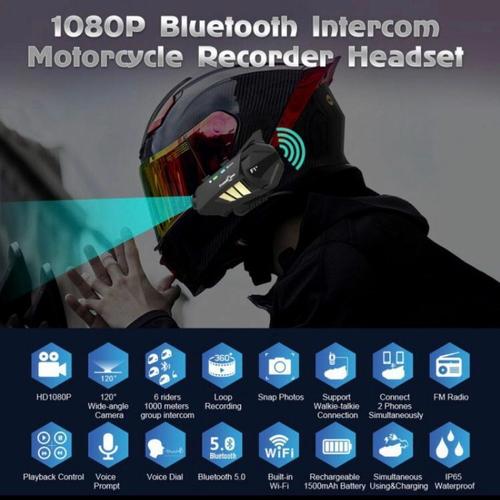 Jual Intercom FreedConn F1 Plus Bluetooth Helm HD Camera 6 Rider ...
