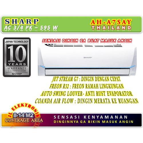 Jual SHARP AH-A7SAY Thailand AC Split 3/4 pk UNIT ONLY - Kab. Bekasi - BEKASI ELEKTRONIK STORE ...