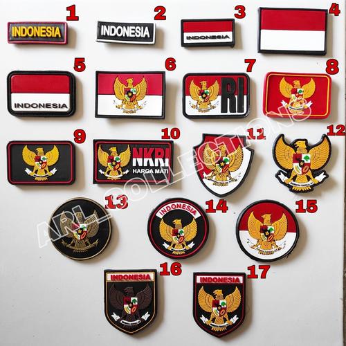 Jual patch rubber logo garuda bendera indonesia/tempelan emblem karet ...