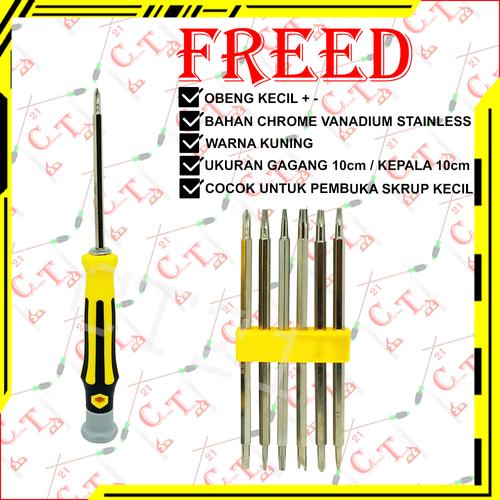 Jual Obeng Set - Obeng Mini Freed 6 In 1 - Obeng Plus Minus - Obeng ...
