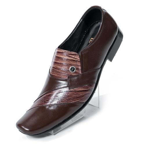 Jual Sepatu Pantofel Pria Warna Coklat Untuk kerja Formal Kulit asli ...