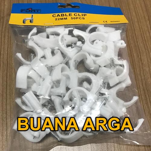 Jual Klem Kabel Putih Paku Beton Clamp Cable Clip FORT 50pcs size 12-22 ...