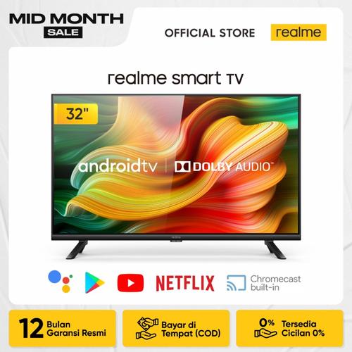 Promo Realme Smart TV LED 32 inch [Android 9.0, Bazel-less, Dolby Audio ...