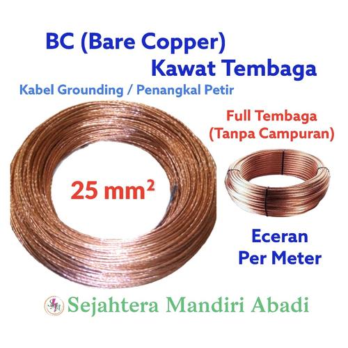 Jual Kabel BC 25mm Kawat Tembaga Full 25mm Grounding Anti Petir Per ...