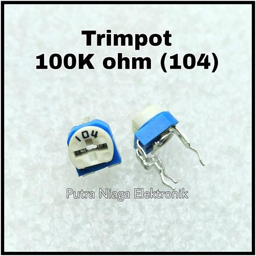 Jual Resistor Variable 100K ohm VR Trimpot 100Kohm 100 K marking : 104 ...