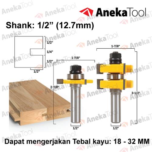 Jual AT Mortise Mata Profil Sambung Kayu 2 Pcs Tongue & Groove 1/2x1/2 ...