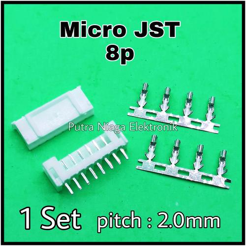 Jual (1 Set) Micro JST 8 Pin 2.0mm / Mikro JST 8p 2.0 mm Male Female ...