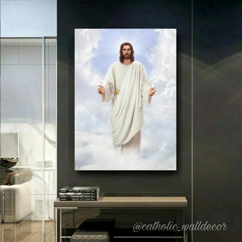Jual Hiasan dinding Kristen Katolik gambar Tuhan Yesus bg white 40x60cm ...