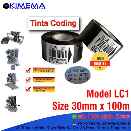 Jual Ribbon Tape 30 mm x 100 m LC1 Pita coding Tinta cetak expired date ...