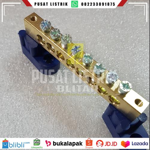 Jual Terminal Kabel Blok Netral Block Ground 8 Pole M4 6x9 mm Kuningan ...