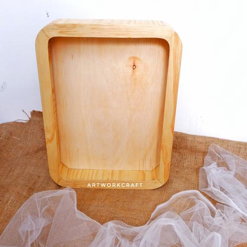 Jual Frame Mahar / Scrap Askara Pinus 30 x 40 cm - Pinus, Kaca/Triplek ...