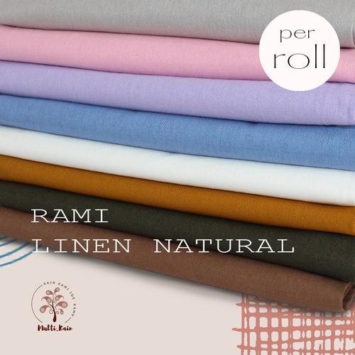 Jual bahan Multi Kain rami linen merk NATURAL katun cotton per roll 50 ...