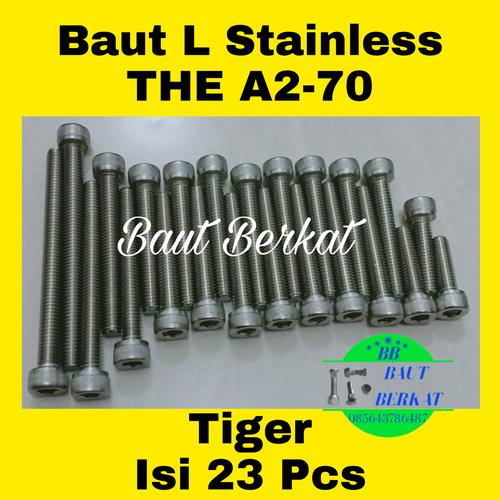 Jual set baut L stainless blok mesin tiger baut blok mesin tiger 23 pcs ...