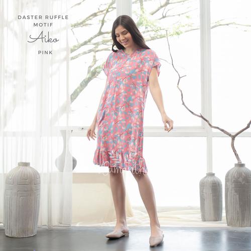 Jual Daster Viral Ruffle Rayon Busui Motif Aiko - Pink - Kota ...