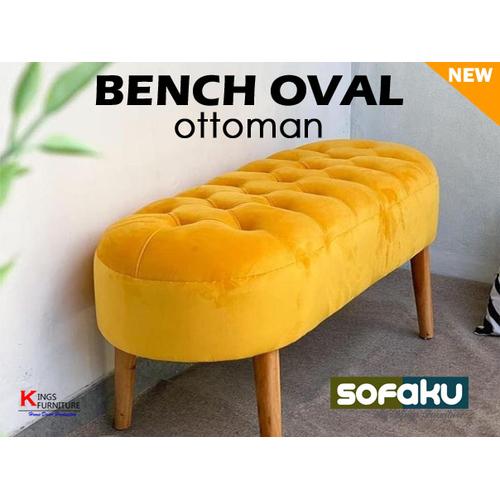 Jual MOZART Bench Oval Sofaku - Puff PROMO Bahan Velvet 100 x 40 cm ...