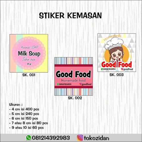 Jual STIKER KEMASAN LABEL PRODUK SNACK KUE MINUMAN BENTUK PERSEGI ...