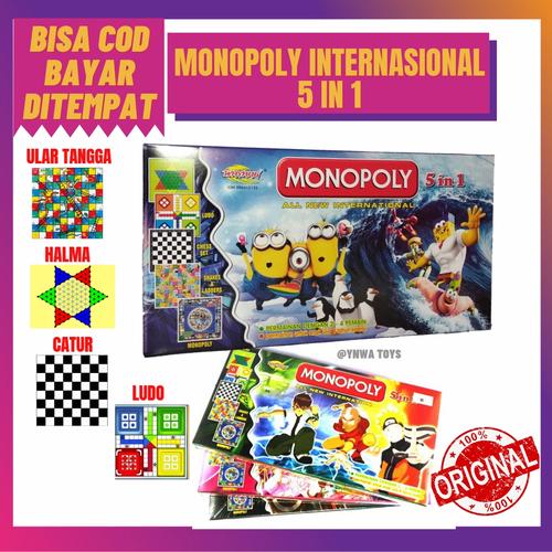 Jual MAINAN MONOPOLY MONOPOLI 5 IN 1 ORIGINAL/MAINAN ULAR TANGGA LUDO ...