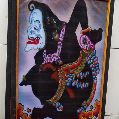 Jual lukisan cetak wayang Ki Semar plus bingkai ukuran 65×45 - Putih ...