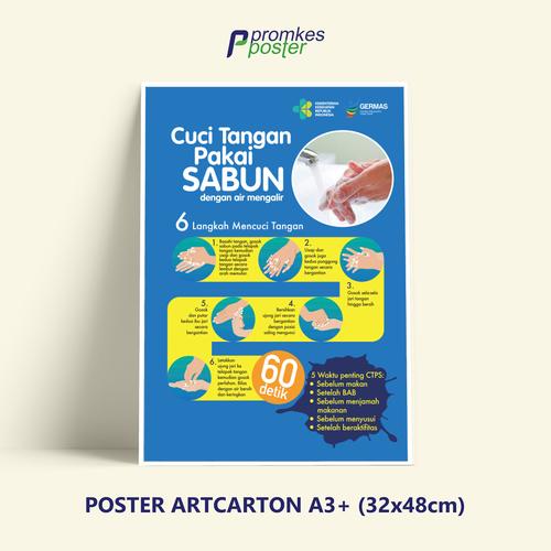 Jual Poster Kesehatan Cuci Tangan Pakai Sabun CTPS 60 Detik - Kab ...