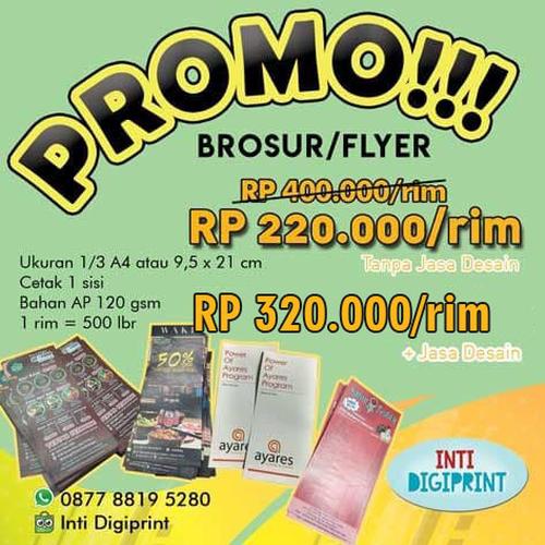 Jual PROMO!!!!! Cetak Brosur / Flyer 1/3 A4 1Sisi (9,5x21cm) Ap120gr 1 ...