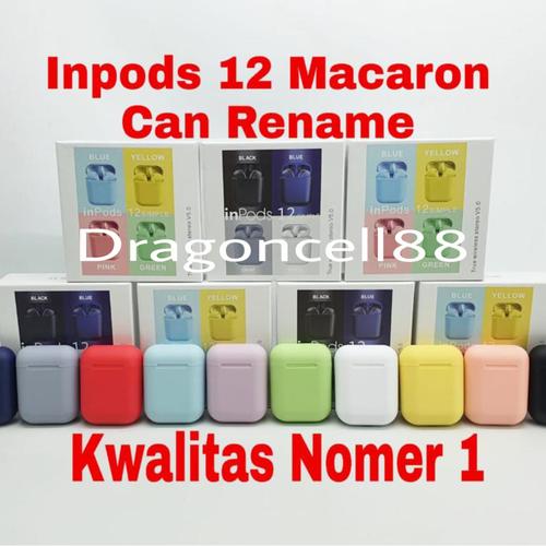 Jual Inpods 12 tws wireless earphone bluetooth warna macaroon inpods 12 ...
