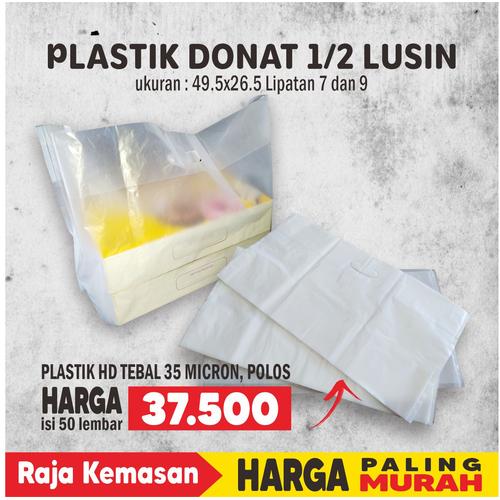 Jual PLASTIK POLOS BOX DONAT 1/2 LUSIN, KANTONG DONAT, KRESEK DONAT ...