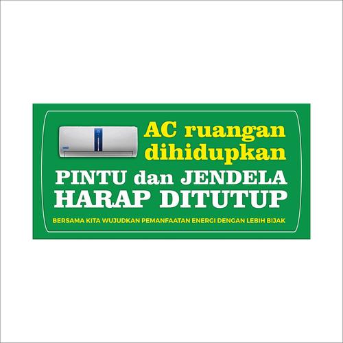 Jual Stiker Ruang AC, Ruang Ber-AC, Pintu Harap ditutup- LAMINATING ...