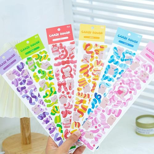 Jual Bear Confetti Stickers Stiker Sheet Beruang Pita Deco Bujo ...