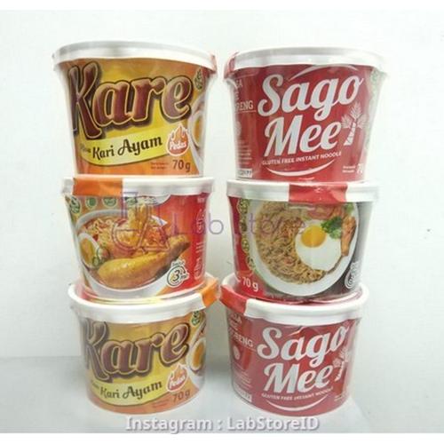 Jual Paket 2 Rasa 6 Cup SagoMee Sago Mee Kari Ayam Pedas & Mie Goreng ...