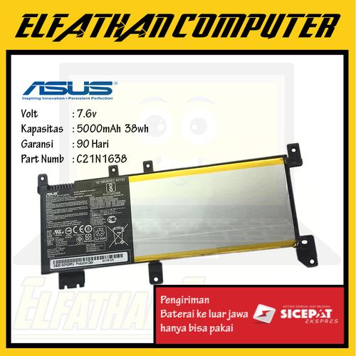 Jual Baterai Original ASUS A442 A442U A442UR X442 F442U A480U C21N1638 ...