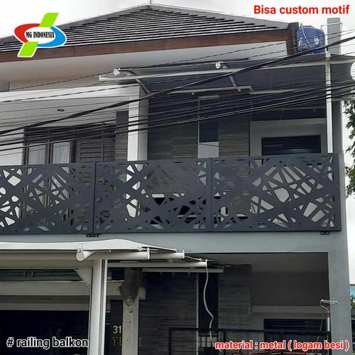 Jual railing balkon minimalis laser cutting motif abstrak - Kab. Garut ...