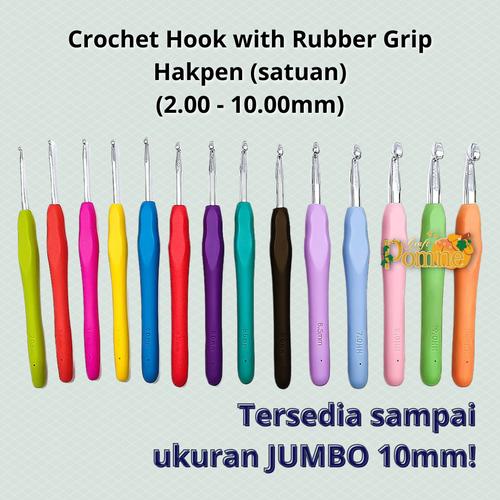 Jual Crochet Hook Alumunium Karet ALU - Jarum Hakpen Karet - 2.0 mm ...