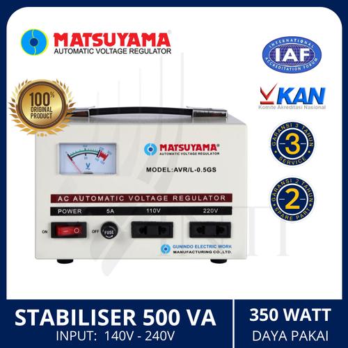 Jual Stabilizer MATSUYAMA 500 Watt 500VA Stavolt Stabiliser AVR/L-0,5GS ...