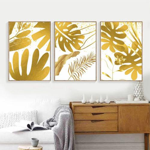 Jual LUKISAN PANEL BERMOTIF BUNGA MINIMALIS 3 PCS UKURAN 40 X 60 CM ...