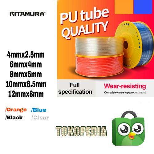Jual Selang PU POLYURETHANE OD 6mm x ID 4mm 1 Roll 200 Meter - Hitam - Jakarta Barat - Kitamura ...