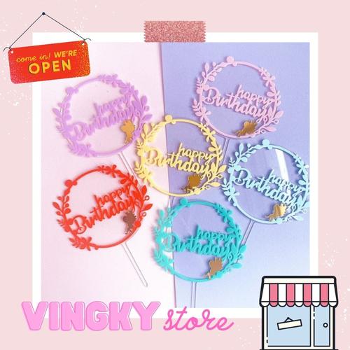 Jual Topper Kue Akrilik / Cake Topper Acrylic Happy Birthday Peri ...