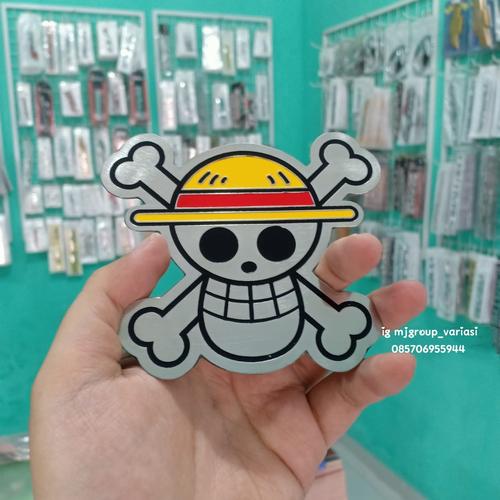 Jual Emblem logo LUFFY Onepiece bahan metal stainless ukuran 10x10cm ...