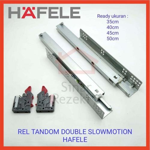 Jual Rel Laci Tandem Hafele 40 cm Slow Motion Clip On Double Soft Close ...