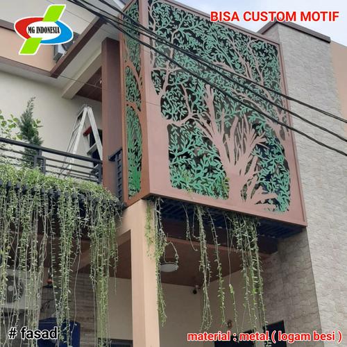 Jual fasad rumah minimalis besi laser cutting tree - Kab. Garut - DQ ...