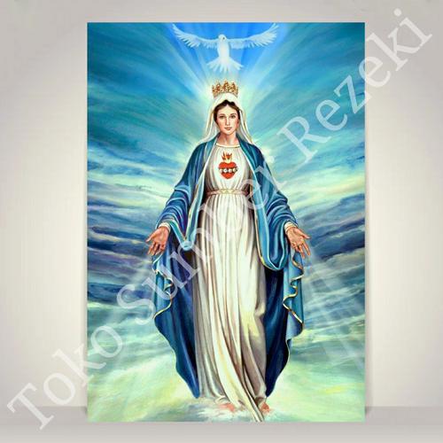 Jual Poster Dinding Bunda Maria Katolik Dekor Langit Paper Kanvas ...