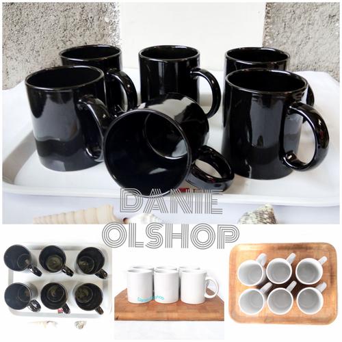 Jual 6 pcs Mug Black Stoneware Coffee- Mug Coffee Keramik Hitam ...