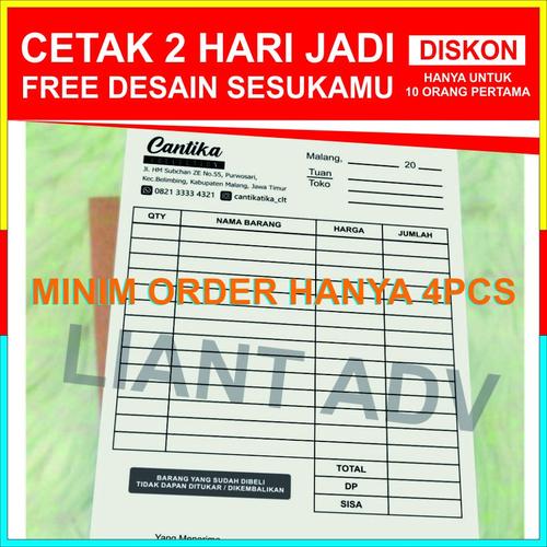 Jual NOTA 1 WARNA 1/4 FOLIO - CUSTOM DESAIN LOGO CUSTOM - Kota Malang ...