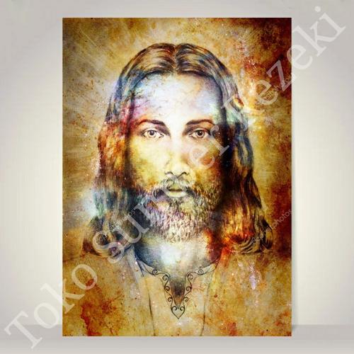 Jual Poster Wajah Muka Tuhan Yesus Christian Paper Kanvas Lukisan Face ...
