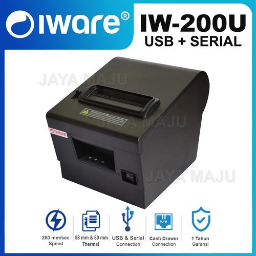 Jual 80MM THERMAL POS PRINTER IWARE IW 200U (USB+RS232 SERIAL) AUTO ...