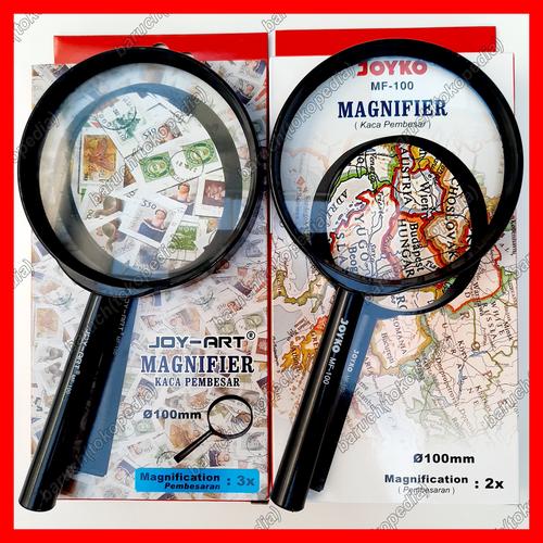 Jual kaca pembesar lup magnifying glass 100mm joy art 10 cm hand lens ...