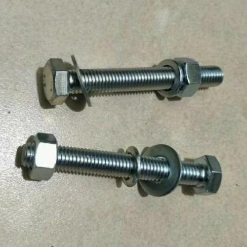 Jual baut mur baja 8.8 m12x50mm putih galvanis kunci19/baut mur baja ...