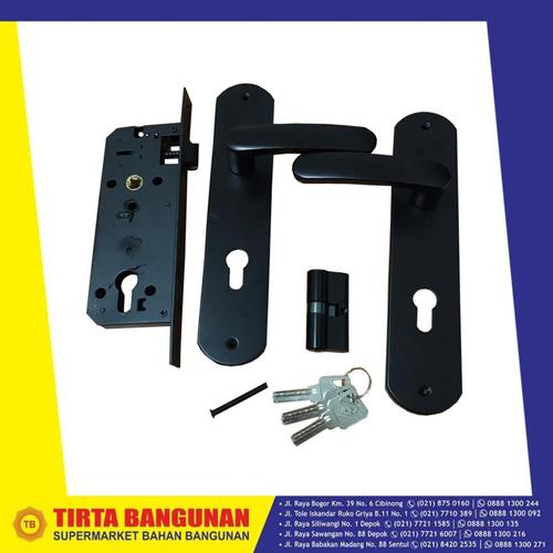 Jual HAMPTON HANDLE LHP AL H1567 MATT BLACK KOMPLIT SET/ KUNCI PINTU ...