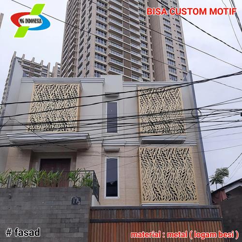 Jual fasad rumah minimalis besi laser cutting daun gold - Kab. Garut ...