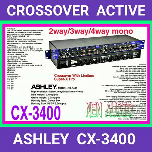 Jual Crossover active ashley cx3400 original 2way 3way stereo 4way mono ...